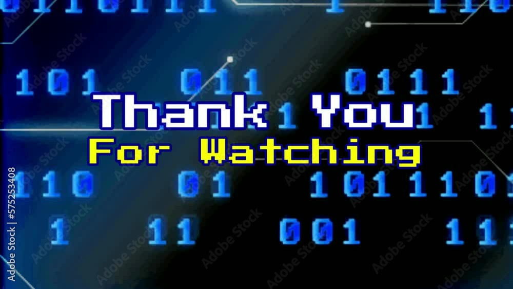 Animated trailer saying thank you for watching, with a cool background ...