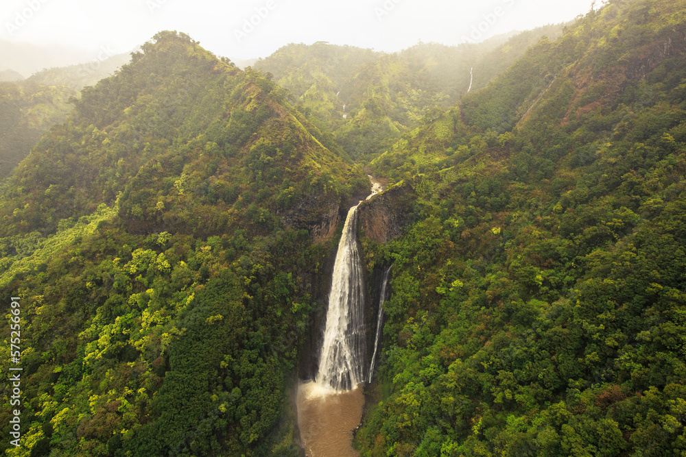 Manawaiopuna Falls on Kauai, Hawaii is also known as Jurassic Park ...