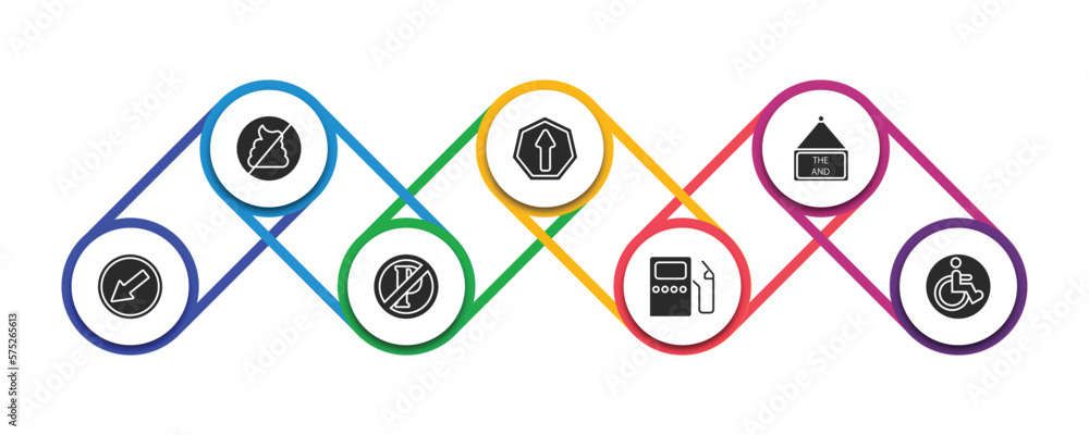 traffic signs filled icons with infographic template. glyph icons such ...