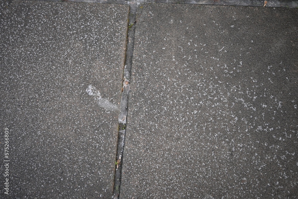 asphalt soviet square concrete tile, asphalt tile covered with thin ice ...