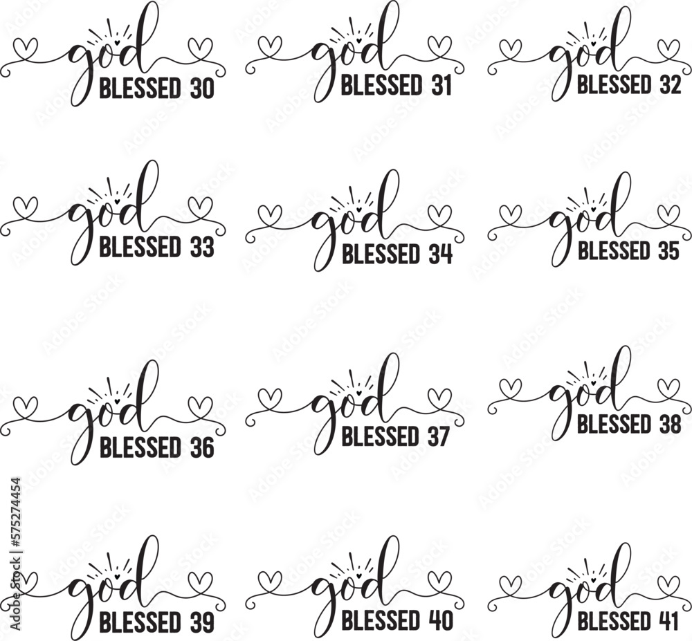 Blessed Svg Bundle Stock Vector | Adobe Stock