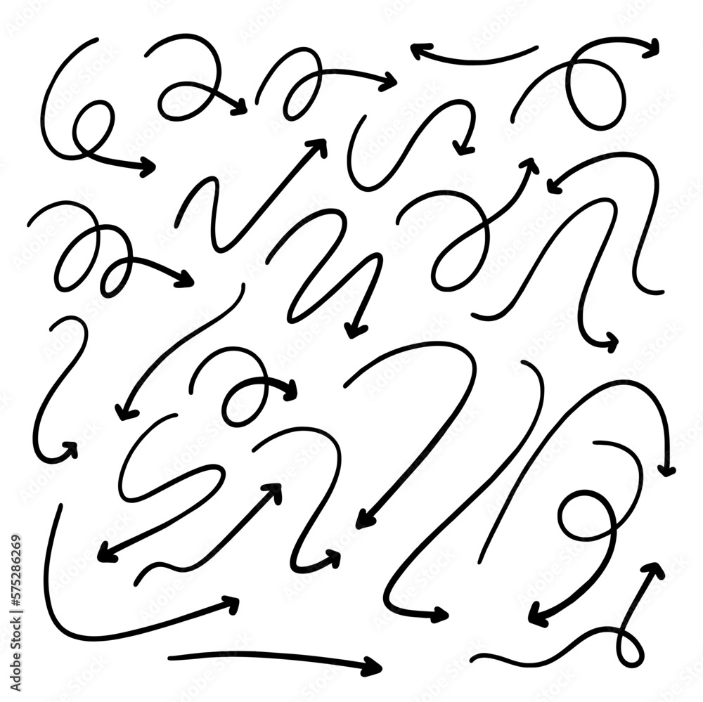 Vector Illustration of Hand drawn Arrow Doodle art style Stock Vector ...