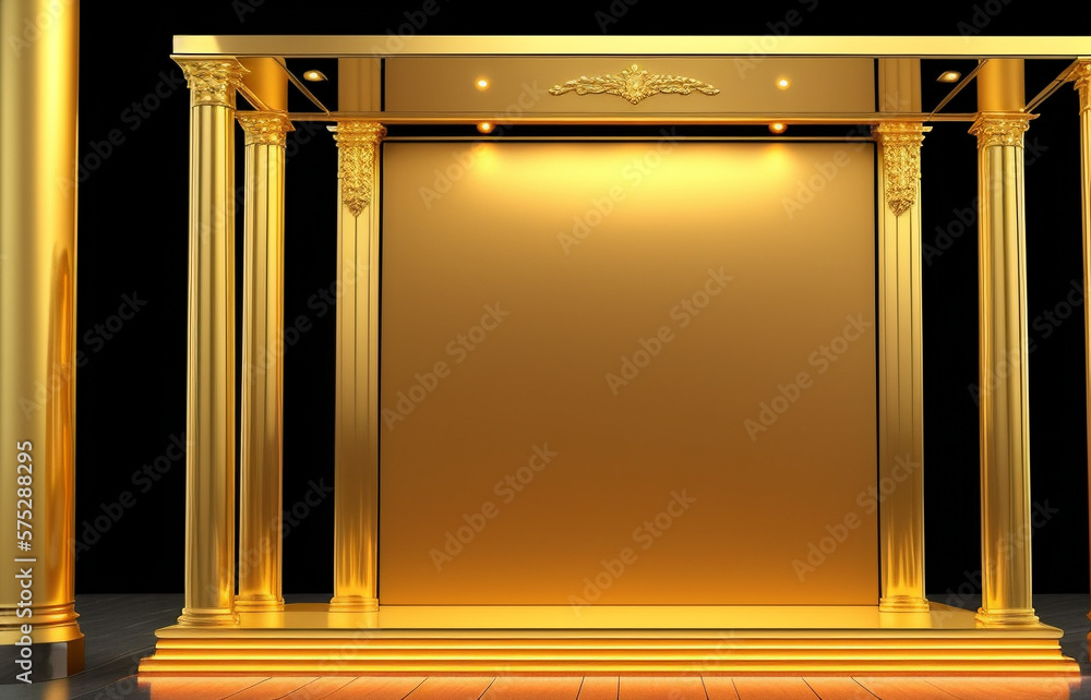 Luxury gold product backgrounds stage or blank podium pedestal on ...