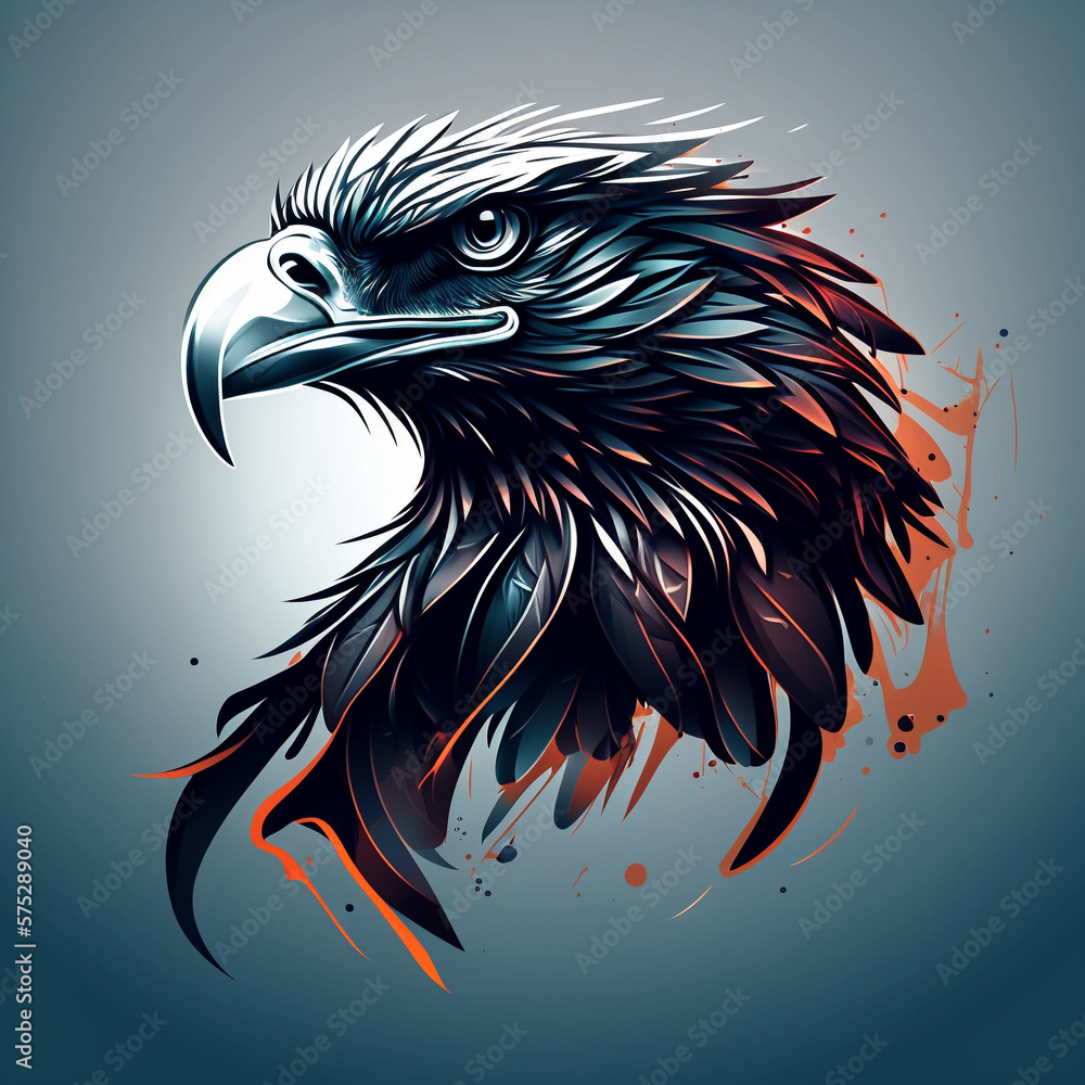 Pale Eagle Face Logo With For Gaming, Gaming Logo | Generative Art ...