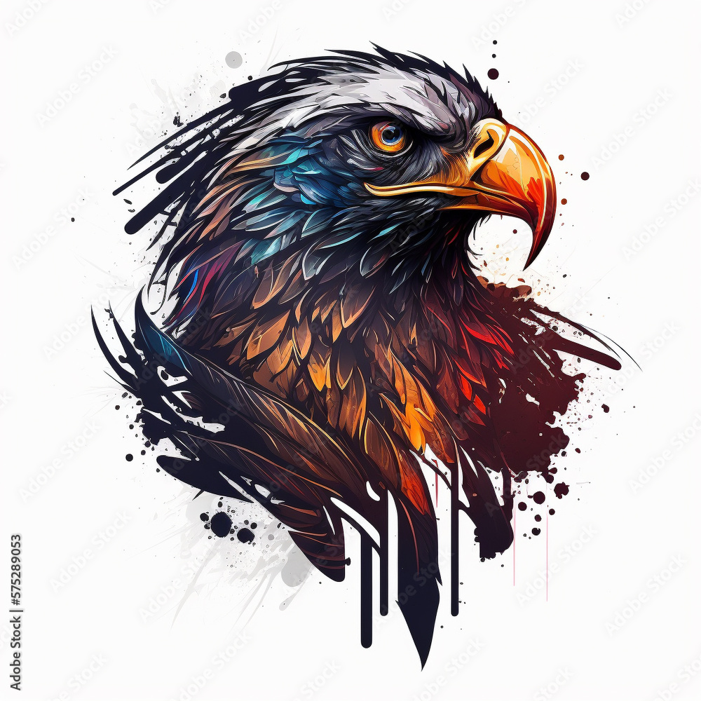 Eagle Face Logo With Vibrant Colors For Gaming, Gaming Logo ...