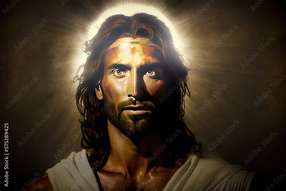 Jesus Christ, Savior of mankind, generative AI picture Stock ...