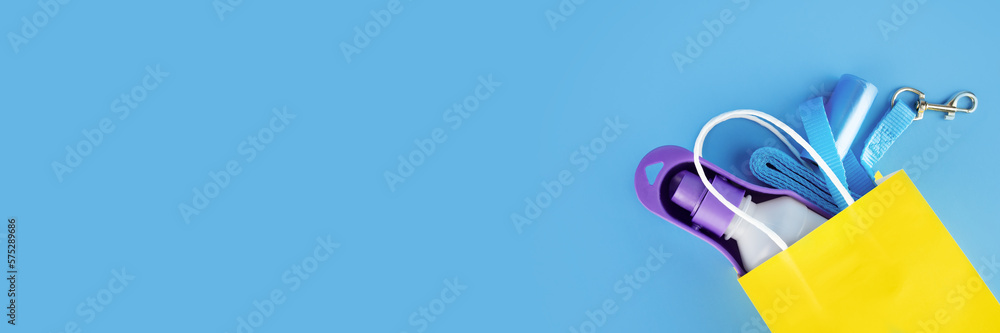 pet shop background, pet accessories, dog and cat goods in a shopping ...