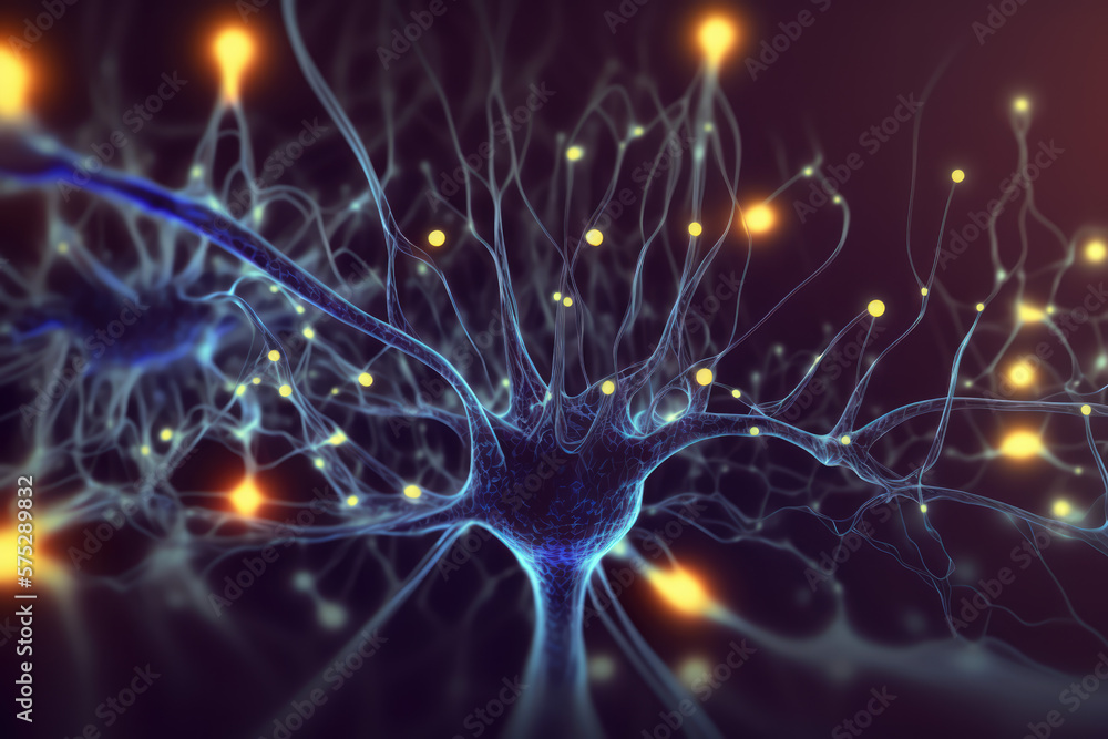 Neural Network With Glowing Synapses Billions Of Highly Connected