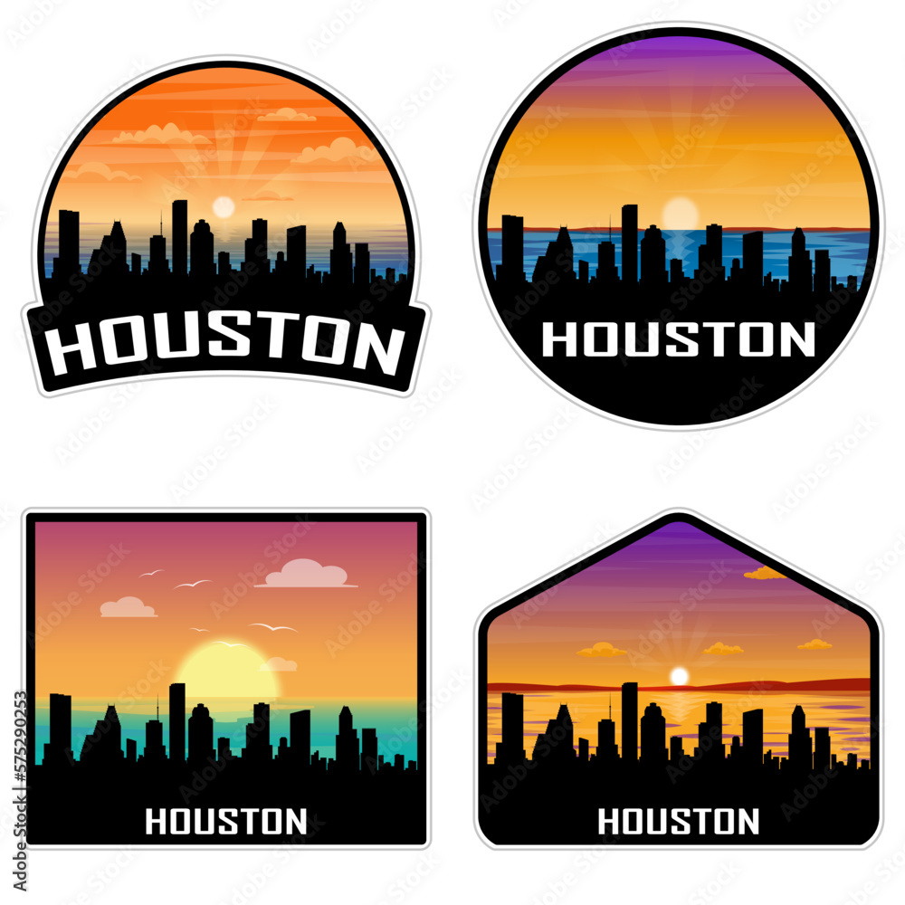 Houston Texas USA Skyline Silhouette Retro Vintage Sunset Houston Lover ...