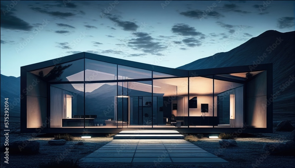 Ultra Modernist Glass Walled Home in Scenic Valley. Luxury Single Story ...