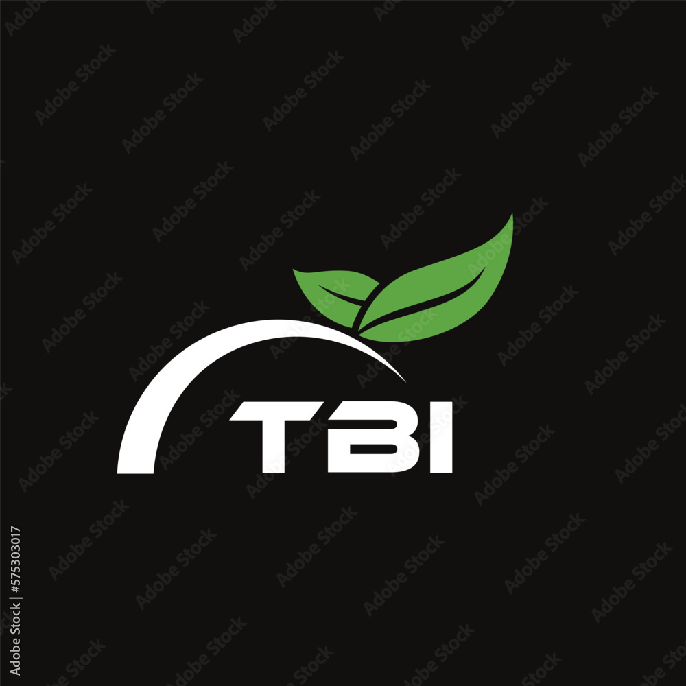 TBI letter nature logo design on black background. TBI creative ...