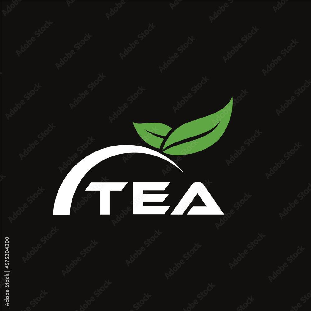TEA letter nature logo design on black background. TEA creative ...