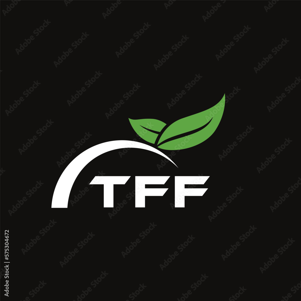 TFF letter nature logo design on black background. TFF creative ...