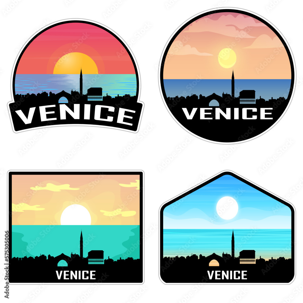 Venice Italy Skyline Silhouette Retro Vintage Sunset Venice Lover ...
