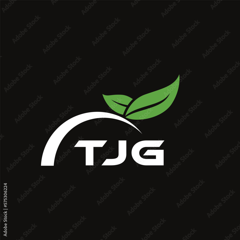 TJG letter nature logo design on black background. TJG creative ...