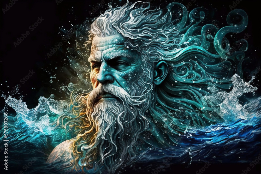 An image depicting the zodiac sign of Aquarius, a mythical man-like god ...
