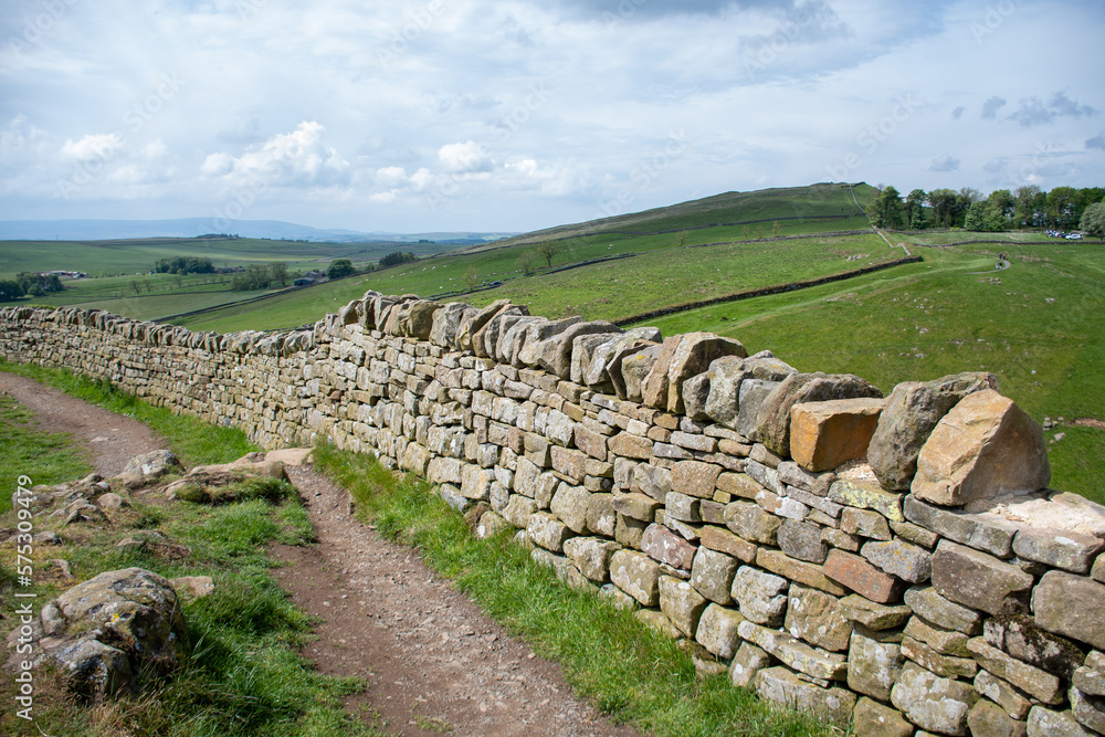 A section of Hadrian's Wall close to Milecastle 39 (Roman military base ...