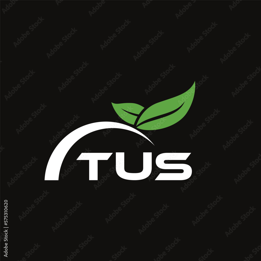 TUS letter nature logo design on black background. TUS creative ...