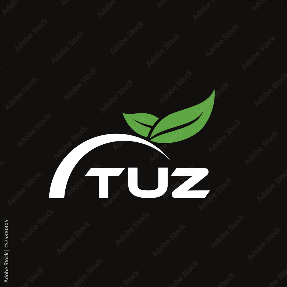 TUZ letter nature logo design on black background. TUZ creative ...