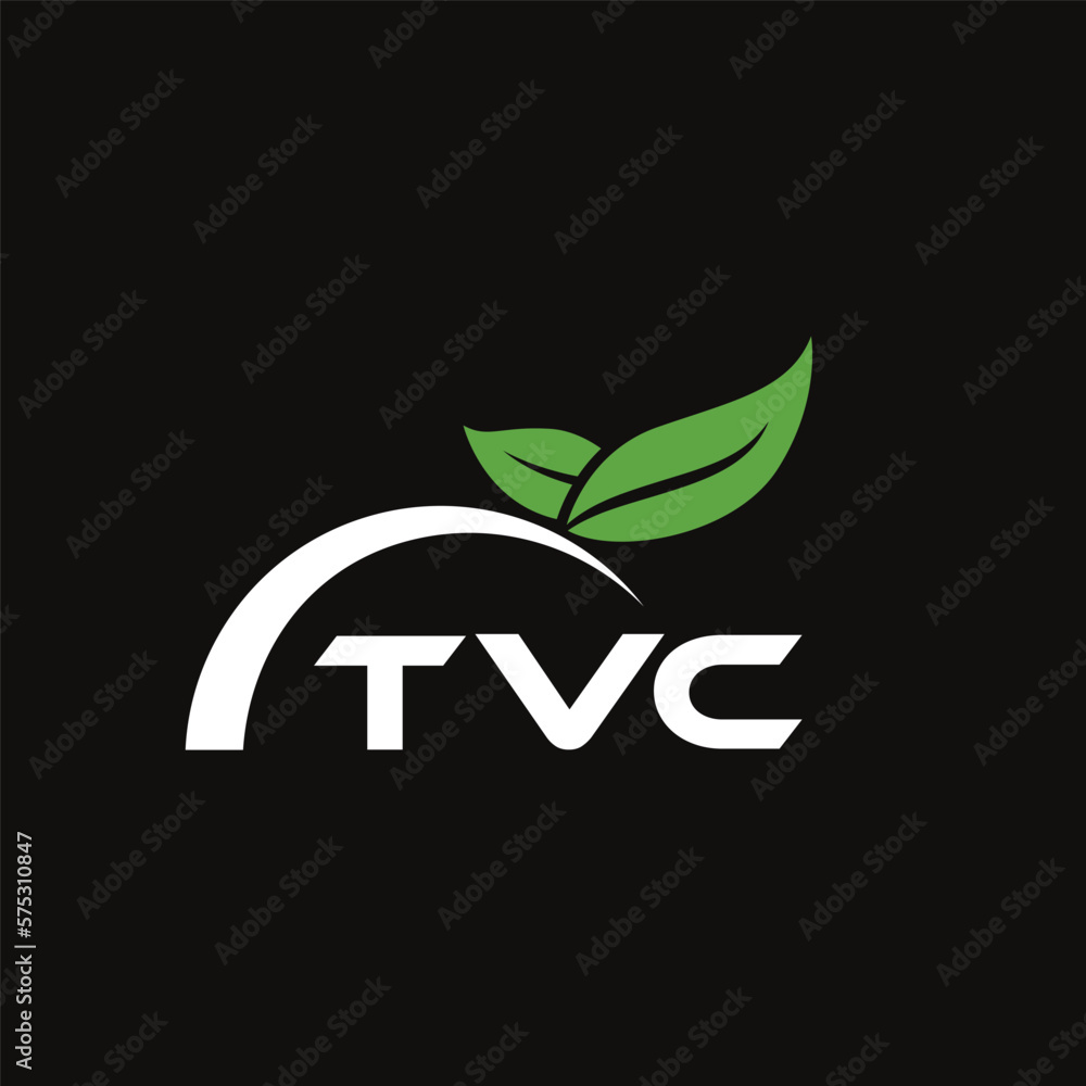 Vecteur Stock TVC letter nature logo design on black background. TVC ...