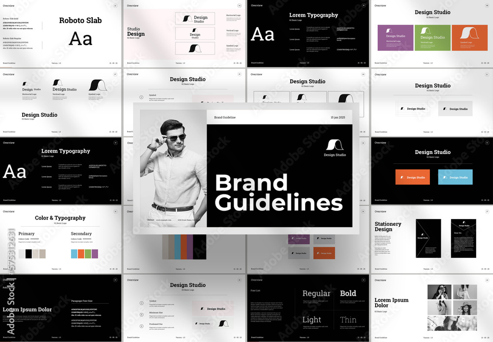 Brand Guideline Template Stock Template | Adobe Stock