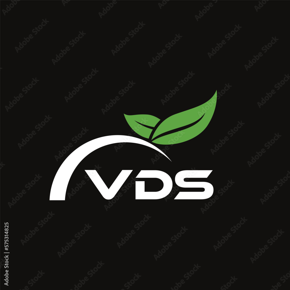 VDS letter nature logo design on black background. VDS creative ...