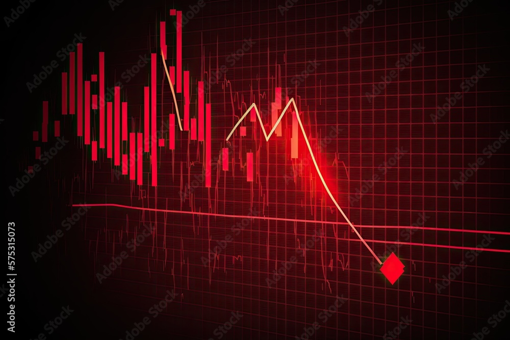 a zoomed in view of a digital stock market tracking graph after a ...