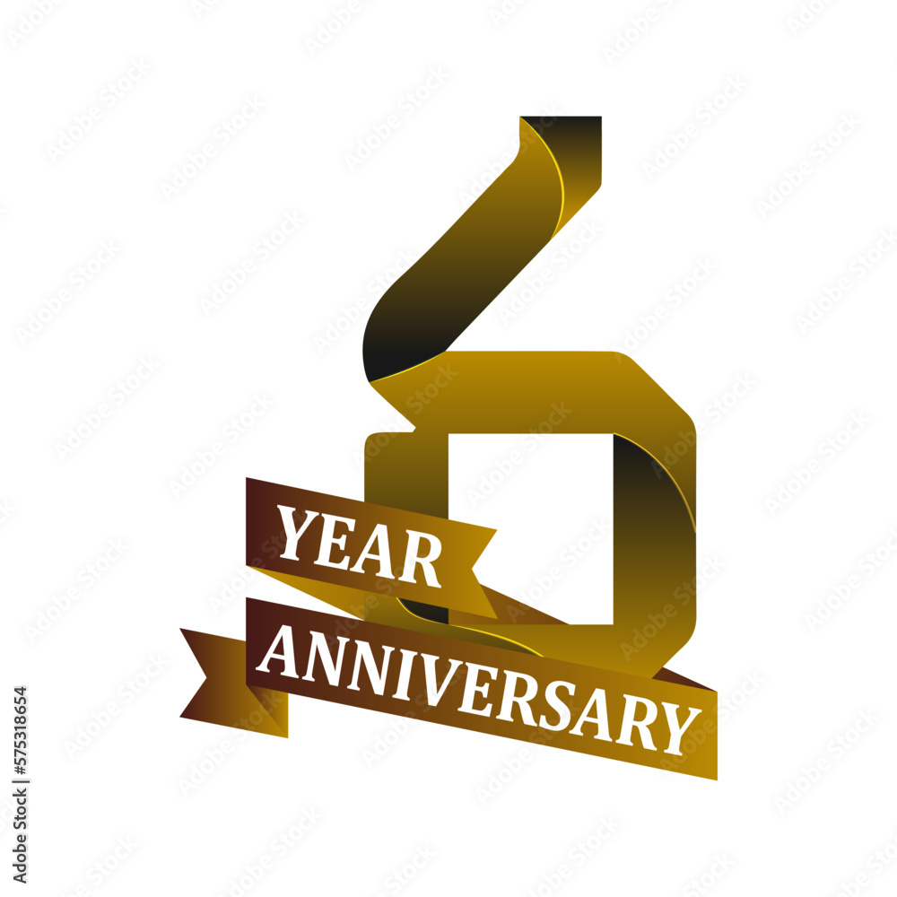 6 year anniversary celebration logo template. 1 year anniversary ...