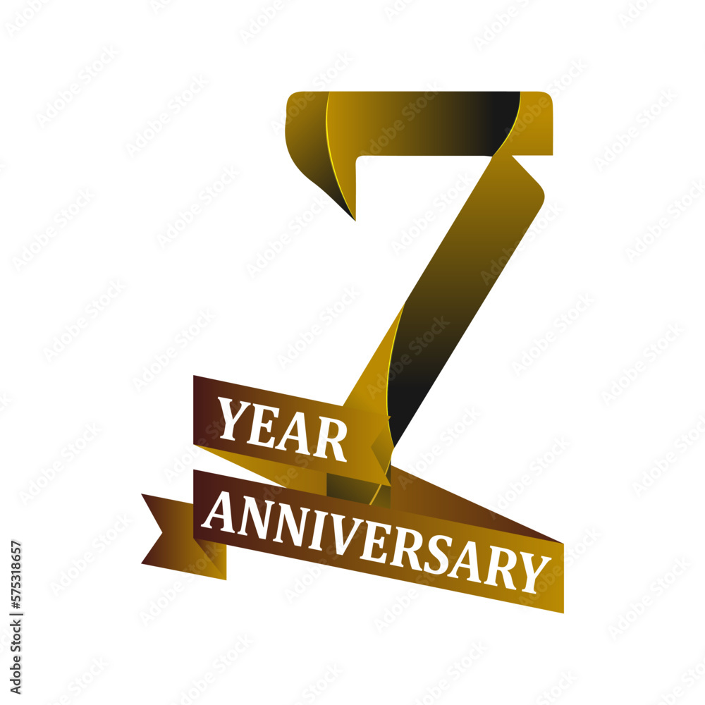 7 year anniversary celebration logo template. 1 year anniversary ...