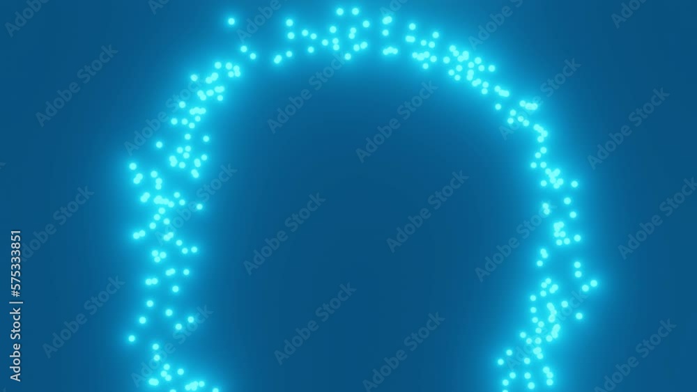 abstract 3d bloom animation with blue glow particles. animation on a ...