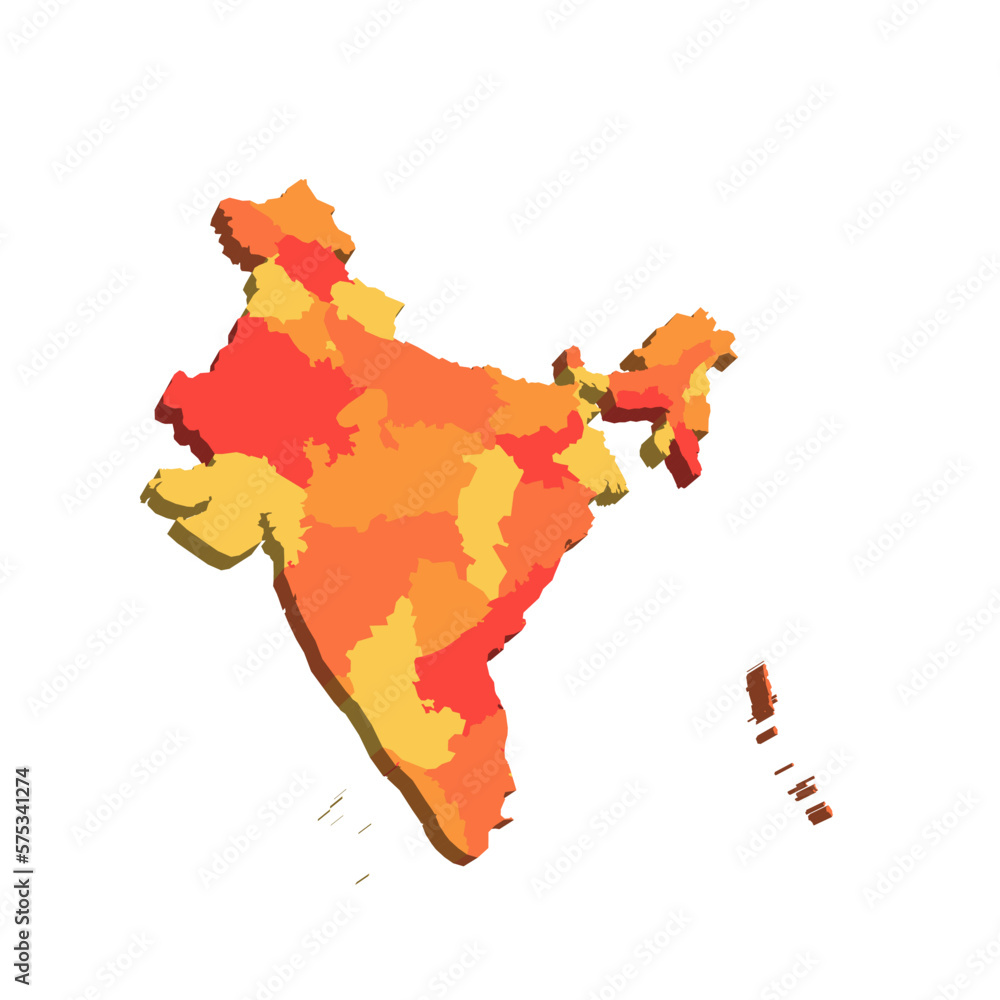 India political map of administrative divisions - states and union ...