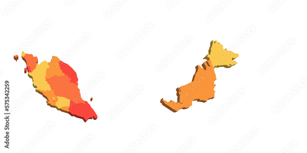 Malaysia political map of administrative divisions - states and federal ...