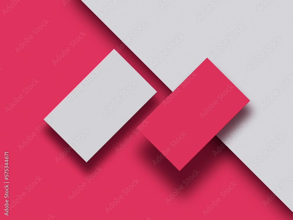 3D rendered modern Business visiting card mock-up template with front ...