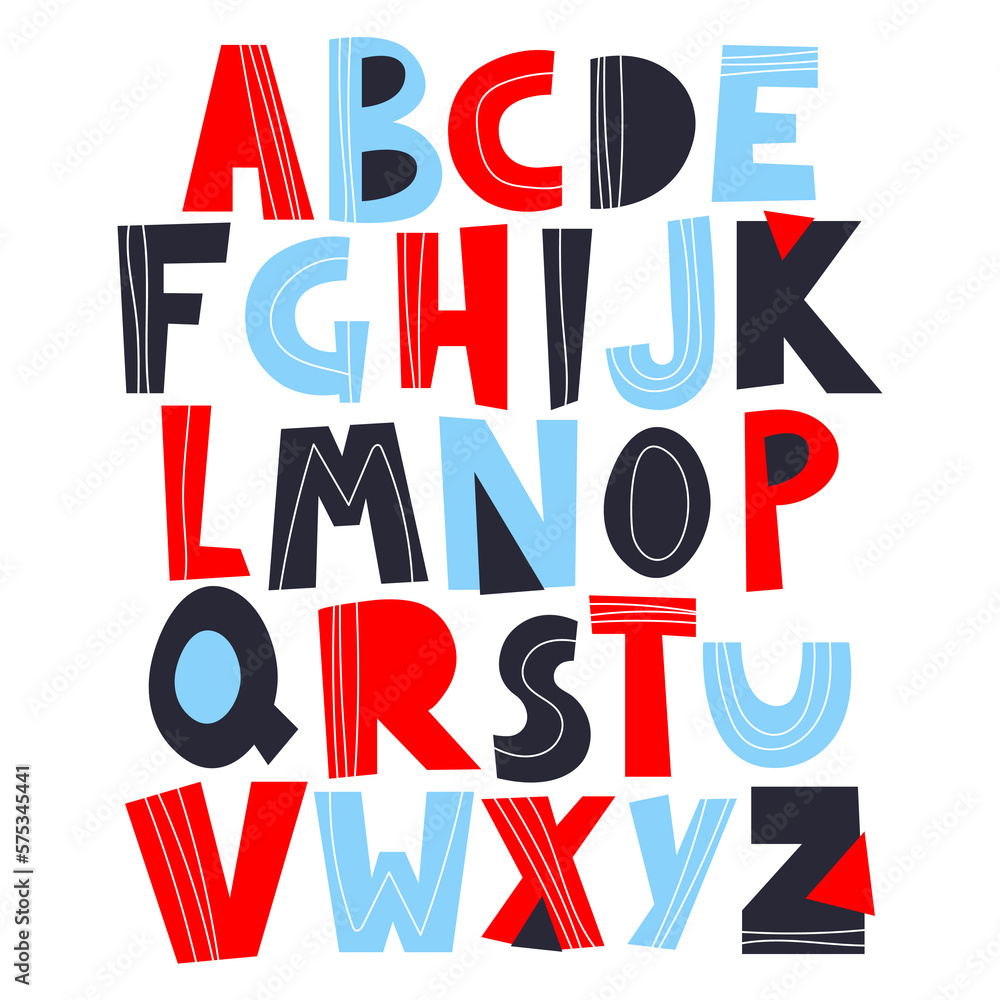 Vecteur Stock Letters of the English alphabet. Vector font design for ...