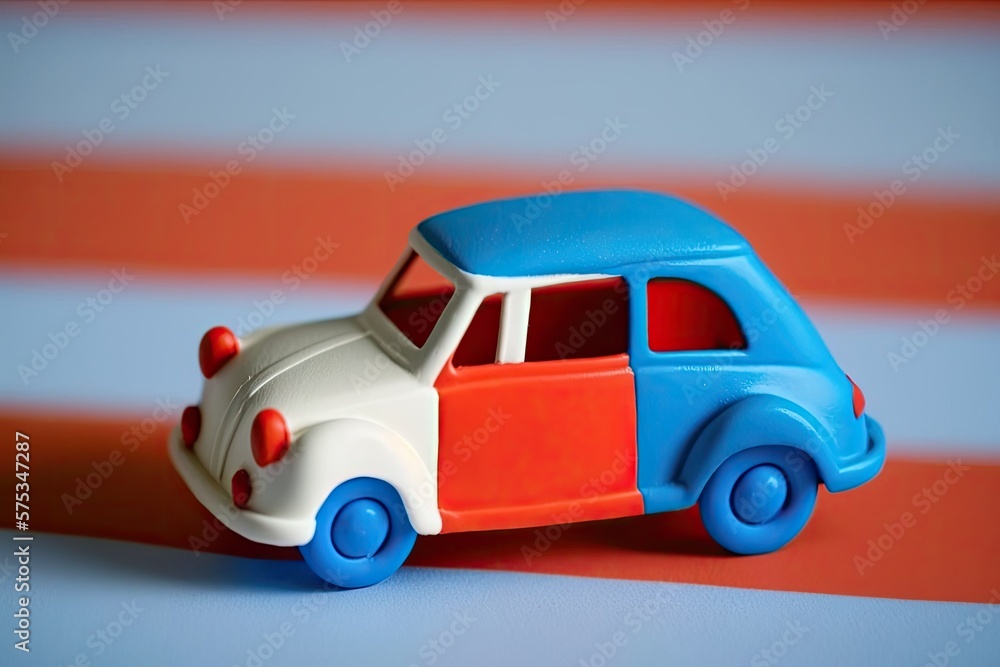Toys of a retro miniature car variety, printed on hip color paper ...