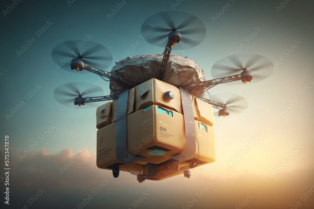 Drone Delivery System Device - Futuristic Automatic Delivery System ...