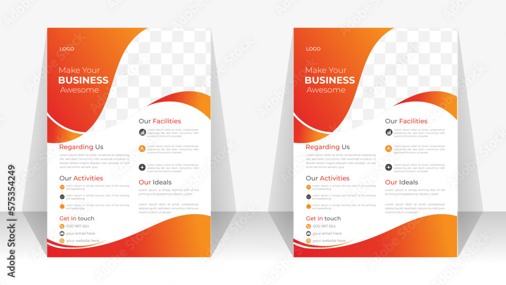 Poster Modern corporate flyer A4 vector template for digital marketing ...