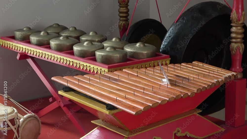 Jakarta, Indonesia - February 27 2023 Batik, traditional musical ...