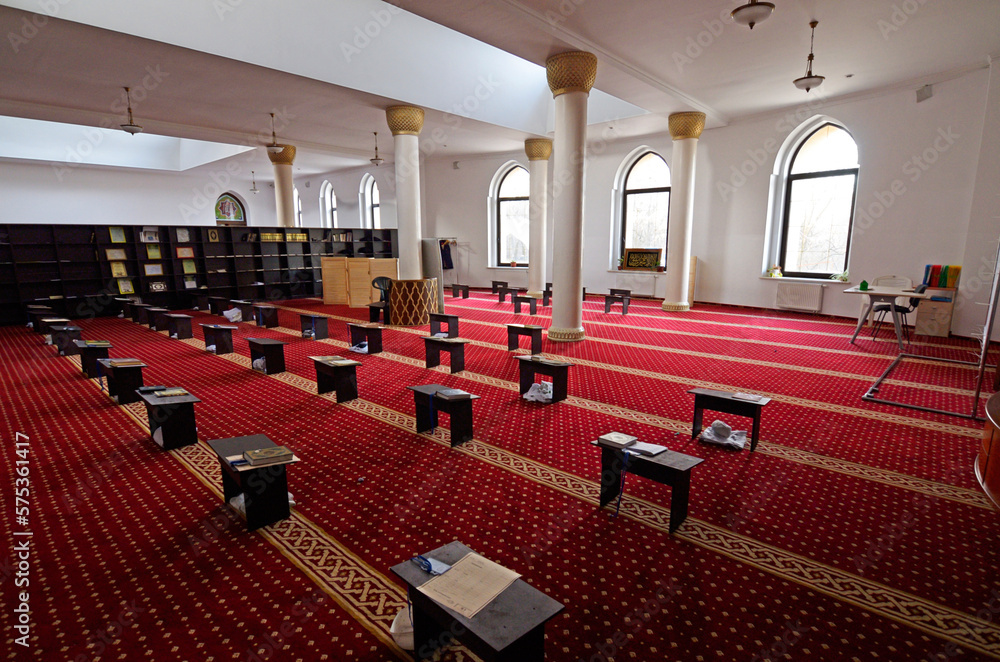 Classroom of the madrasah situated at the Ar-Rahma Mosque Mercy Mosque ...