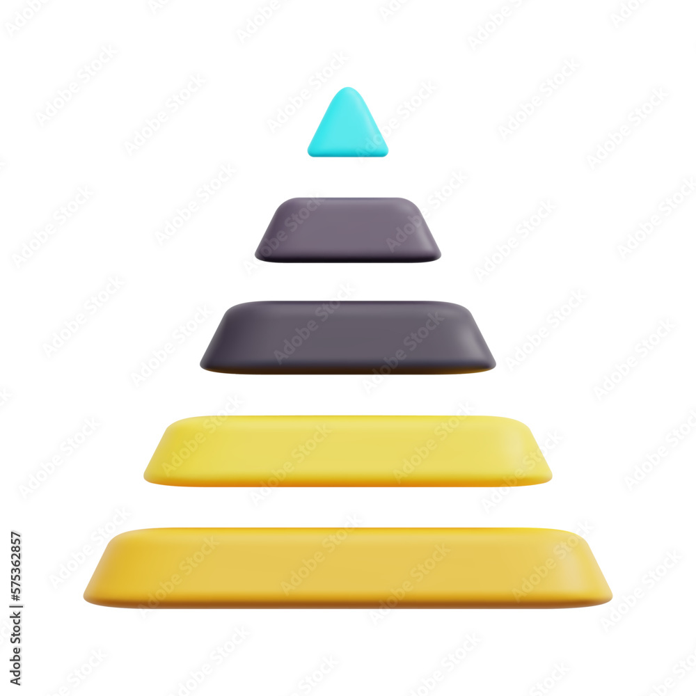 3d pyramid icon vector. Isolated on white background. 3d economy ...