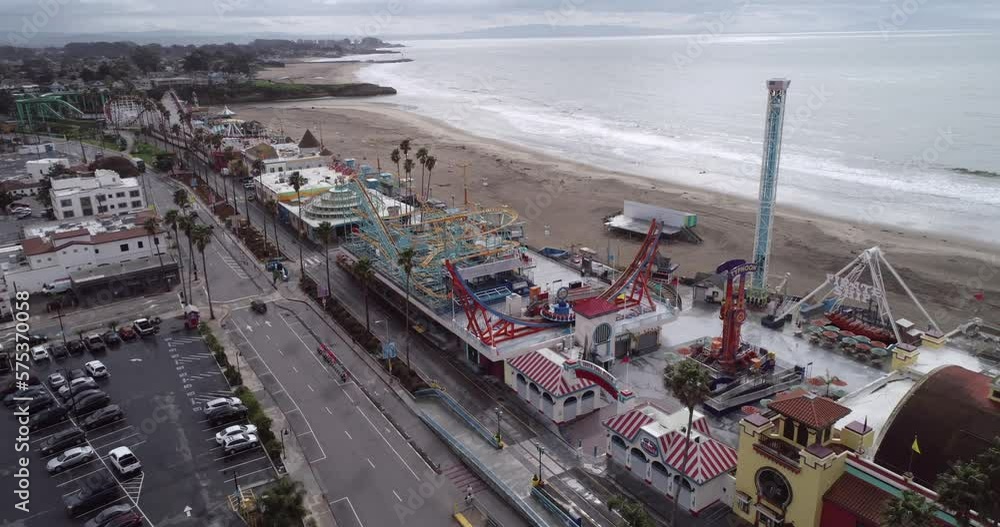 The Giant Dipper is a historic wooden roller coaster located at the ...