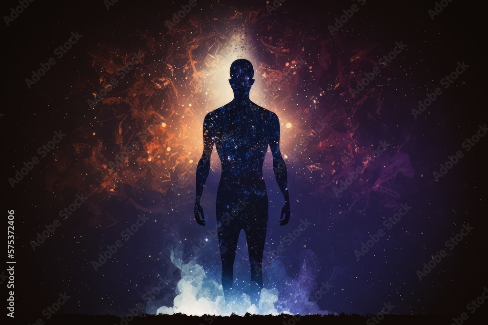Astral body silhouette with energy, esoteric, spiritual life and ...