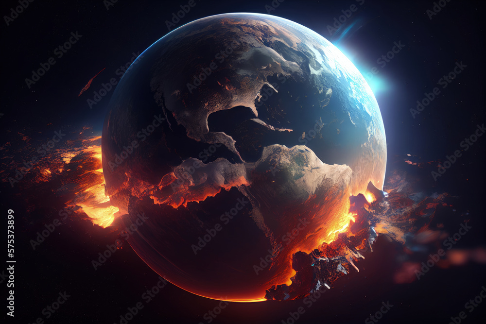 Nuclear explosion mushroom cloud Armageddon end of the world planet ...