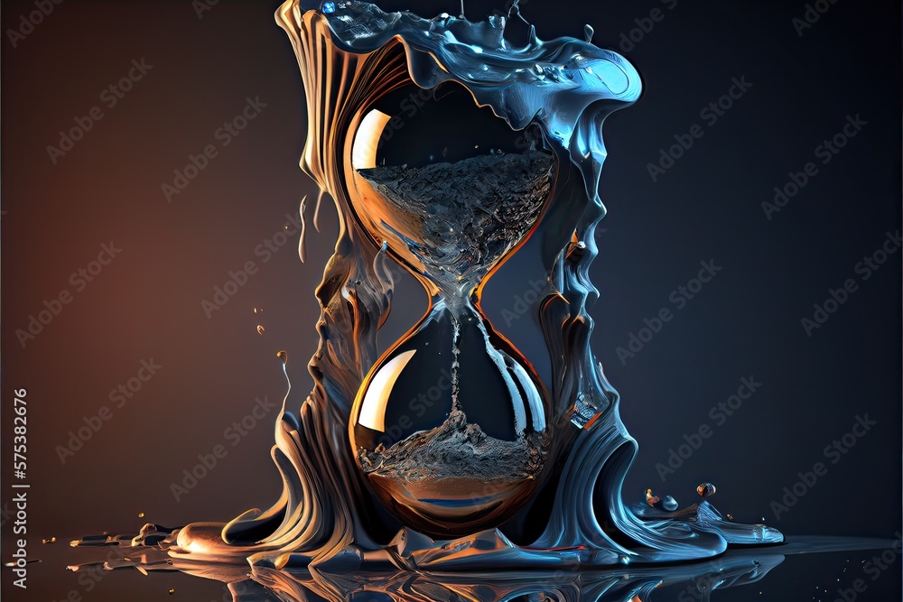 Generative AI illustration of the illusion of time, a surreal clock ...