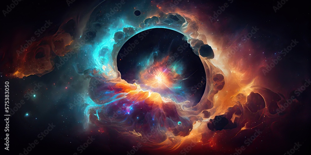 Generative AI illustration of abstract fantastic space of the universe ...