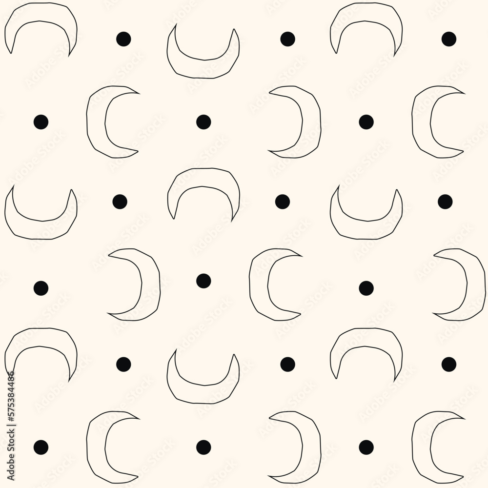 Boho astrology and moon seamless pattern, magic celestial objects moon ...