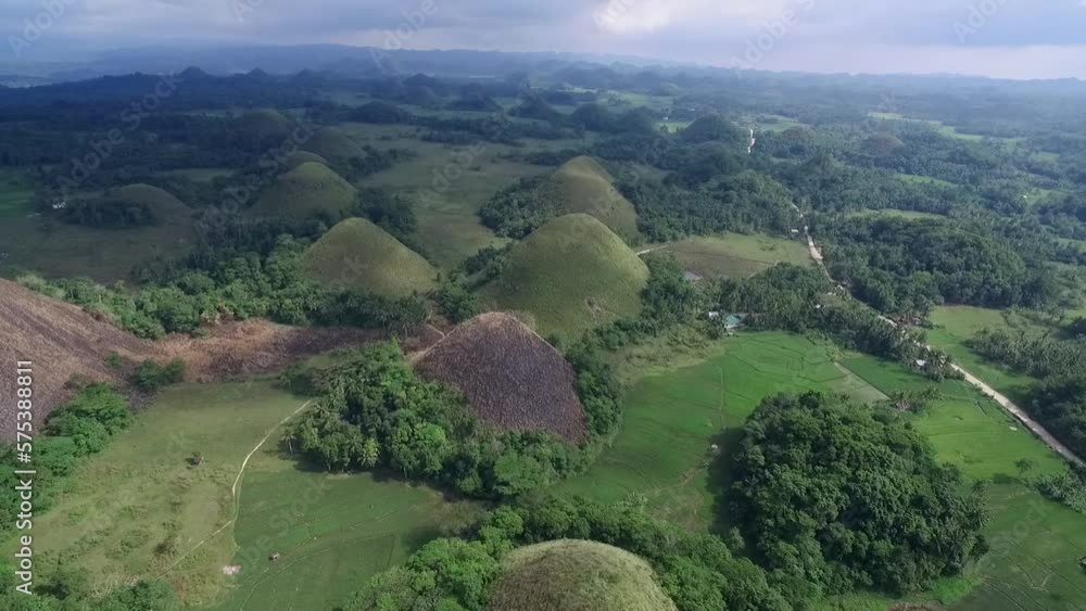 Chocolate Hills in Bohol, Philippines. There are at least 1260 hills ...