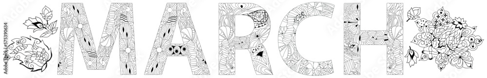 Vetor de MARCH hand drawn modern design vector illustration for ...