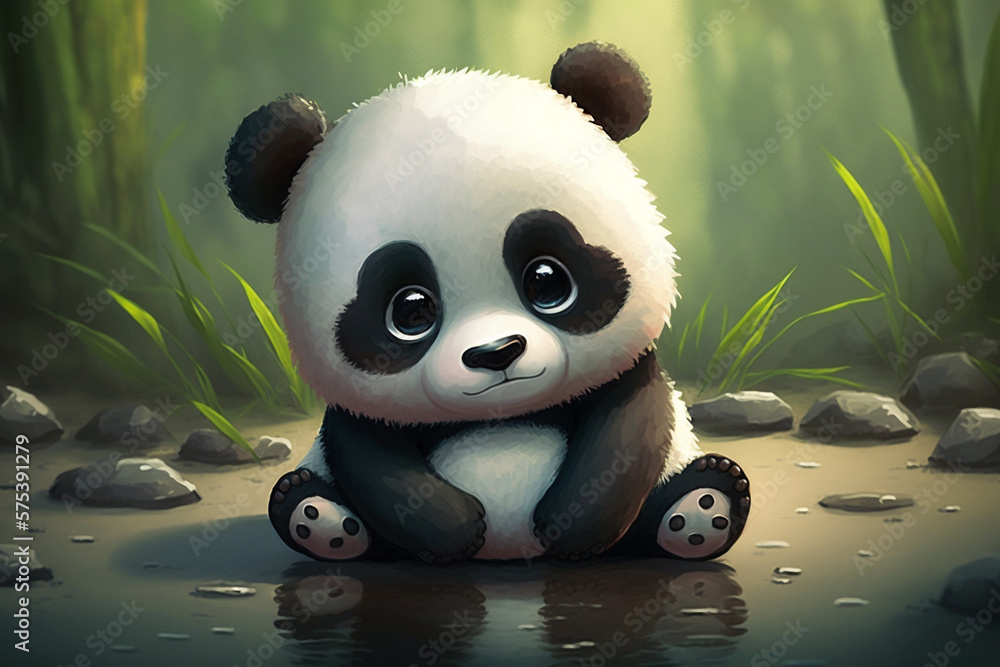 Adorable and Playful Panda Bear Illustration, Perfect for Children's ...