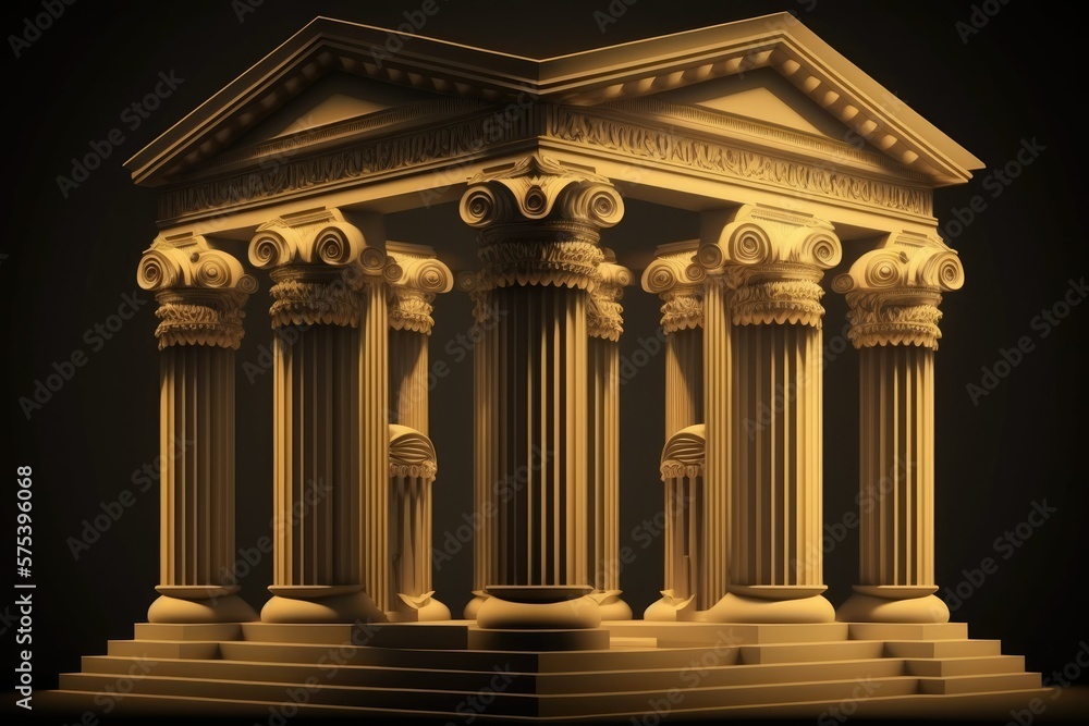 Ilustrace „This image depicts a mythical Greek temple complete with ...